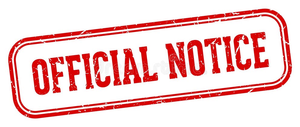 Official Notice Stamp. Official Notice Rectangular Stamp on White ...