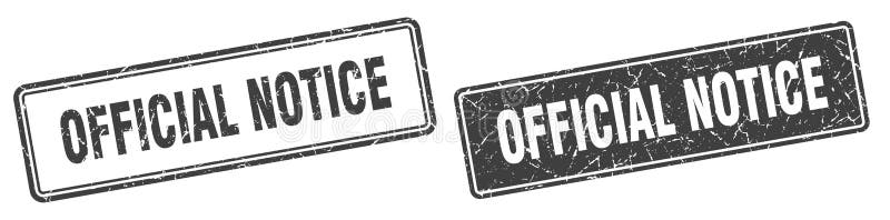 Official Notice Stamp Set. Official Notice Square Grunge Sign Stock ...