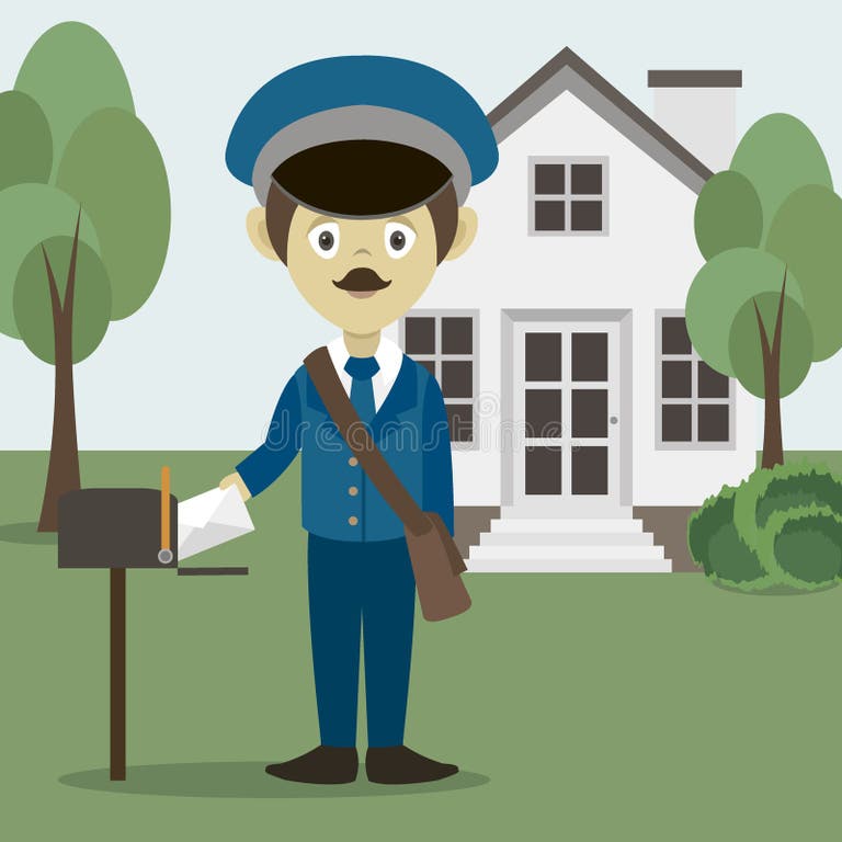 Official Postman in Uniform Stock Vector - Illustration of occupation ...