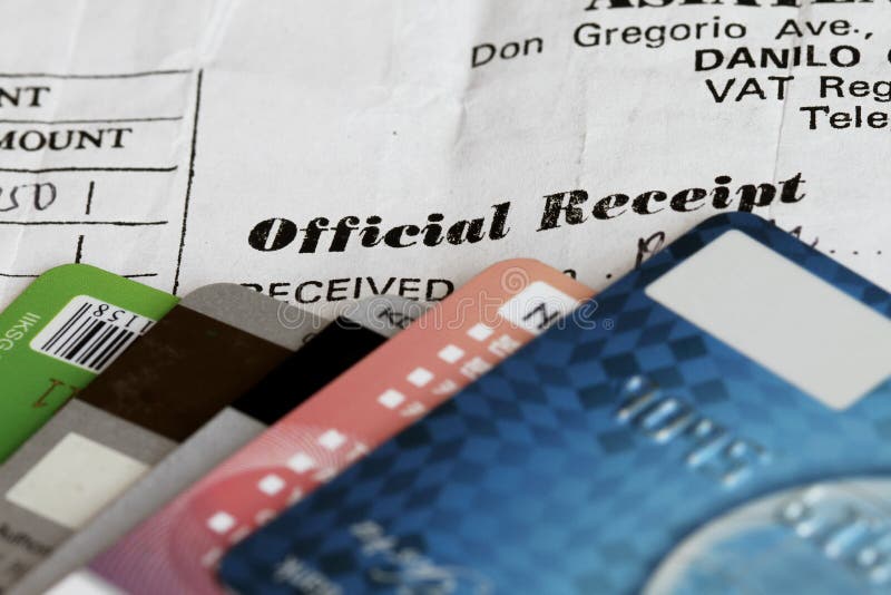 Official receipt stock image. Image of hand, card, close - 12067719