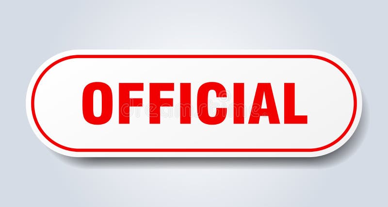 Official Sign. Rounded Isolated Button. White Sticker Stock Vector ...