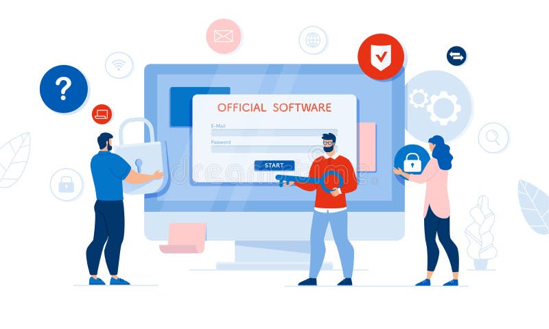 Official Software Access, Audit, Program Analyses Stock Vector ...