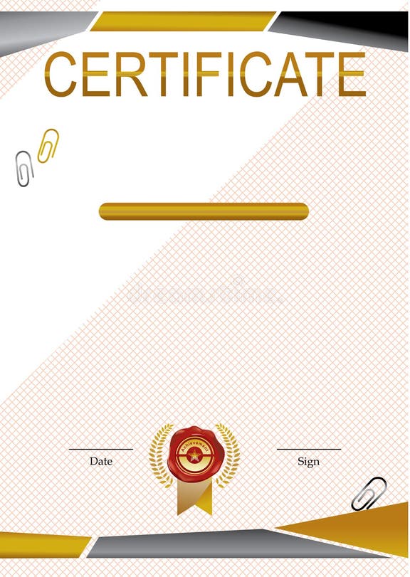 Official Squared Notebook Certificate Stock Vector - Illustration of ...