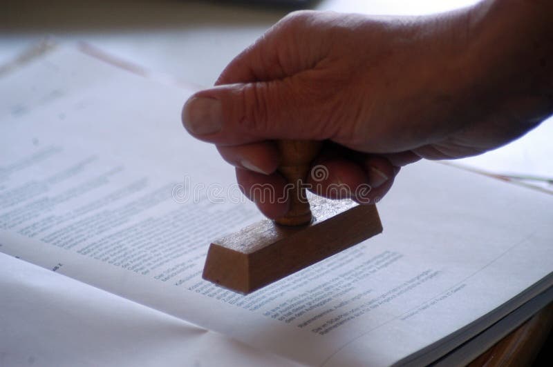 Official Stamp in the Administration Stock Image - Image of jobs ...