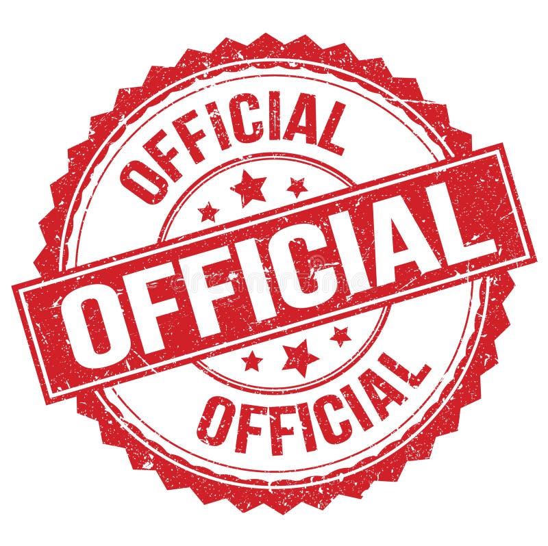 OFFICIAL Text on Red Round Stamp Sign Stock Illustration - Illustration ...
