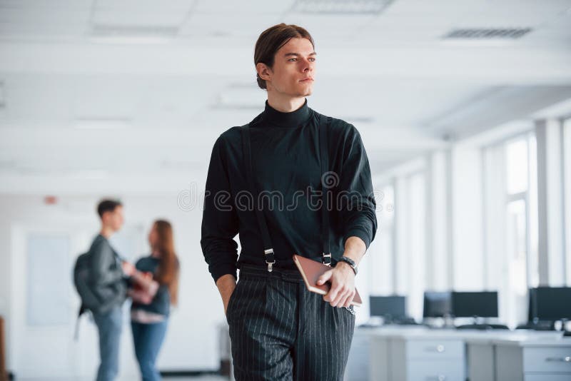 In Official Wear. Group of Young People Walking in the Office at Their ...