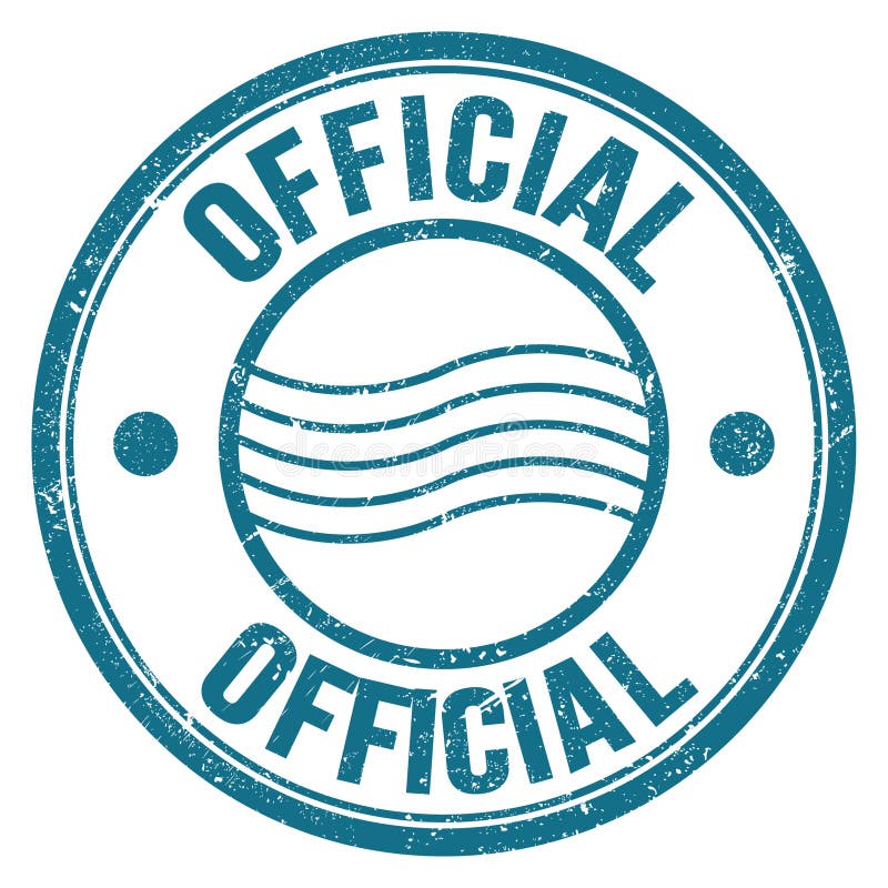 OFFICIAL Text Written on Blue Round Postal Stamp Sign Stock ...