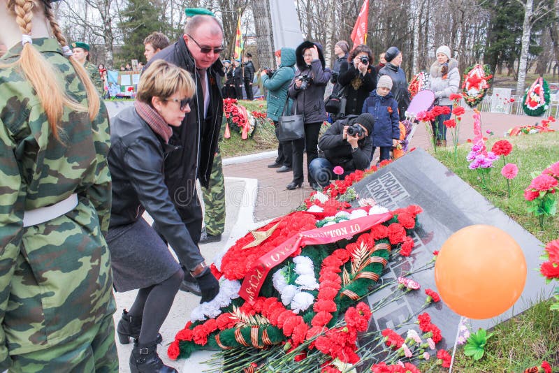 Officials on Laying Flowers. Editorial Stock Image - Image of victory ...