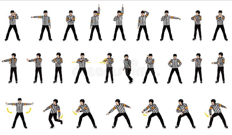 Icce Hockey Officials or Referee Signals Stock Vector - Illustration of ...