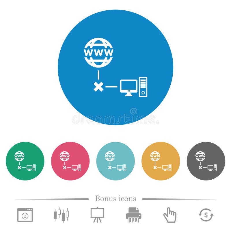 Offline Computer Flat Round Icons Stock Vector - Illustration of ...