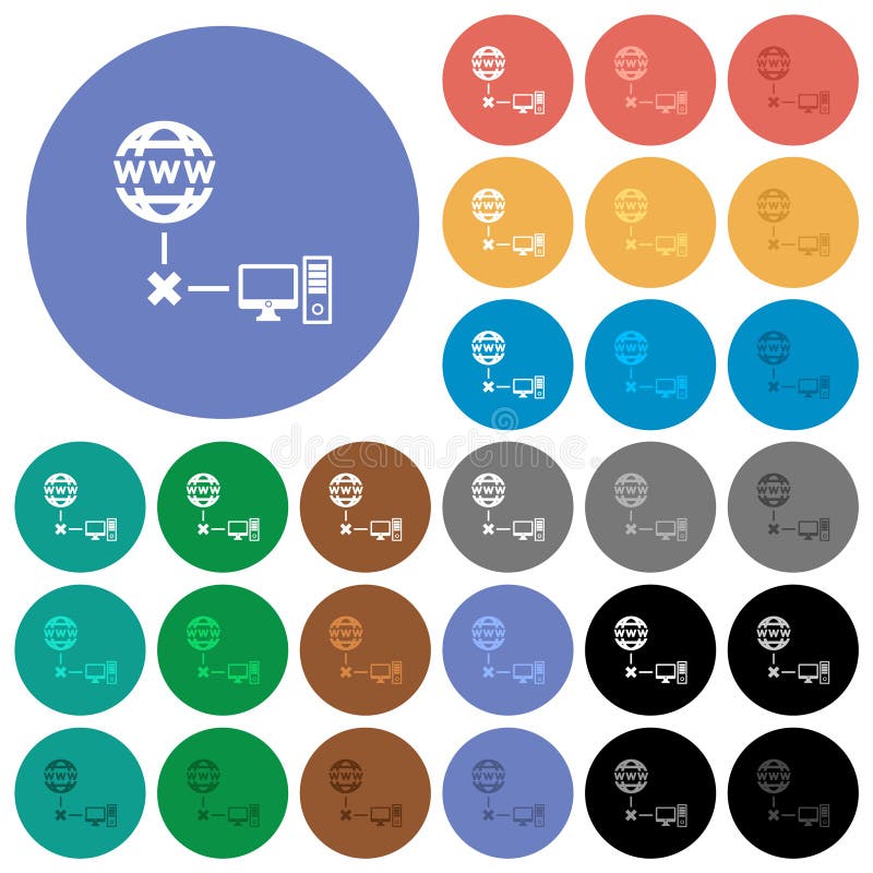 Offline Computer Round Flat Multi Colored Icons Stock Vector ...