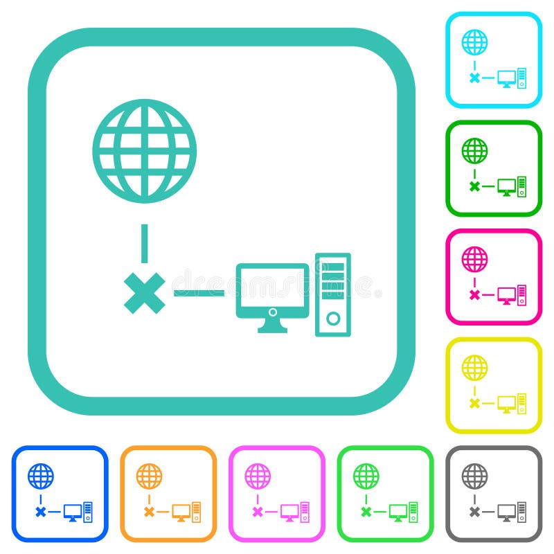 Offline Computer Vivid Colored Flat Icons Stock Vector - Illustration ...