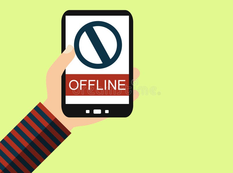 Offline - Digital Detox Banner Flat Design Stock Illustration ...