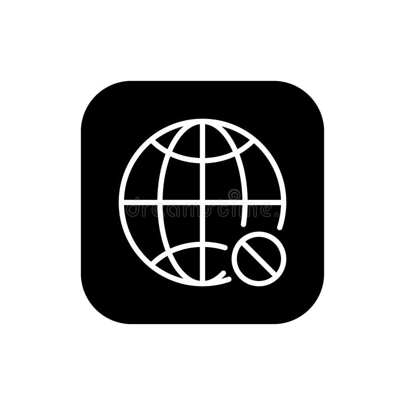 Offline Globe, No Internet Icon on Black Square Stock Vector ... Offline Globe, No Internet Icon on Black Square Stock Vector ...