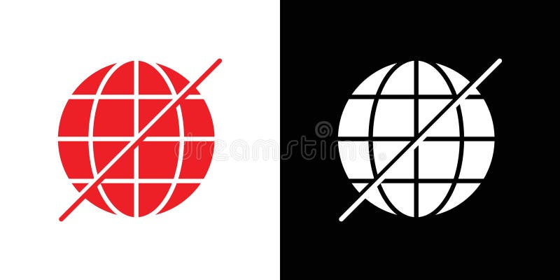 Offline Icon Linear Logo Isolated Stock Vector - Illustration of sphere ...