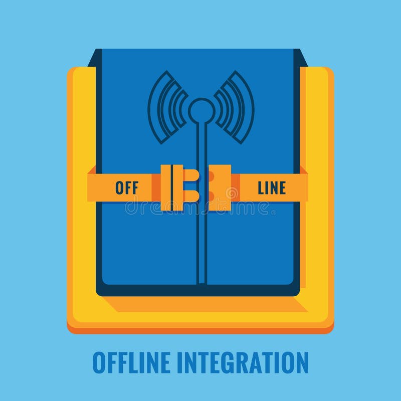 Offline Integration. Vector Illustration Decorative Design Stock Vector ...