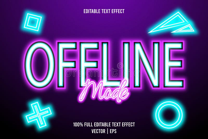 Offline Mode Editable Text Effect 3 Dimension Emboss Neon Style Stock ...