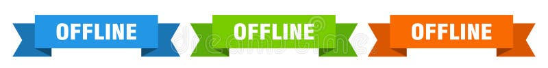 Offline Ribbon. Offline Isolated Paper Sign. Banner Stock Vector ...
