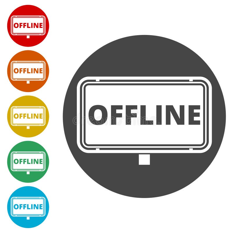 Offline red sign stock illustration. Illustration of business - 92723039