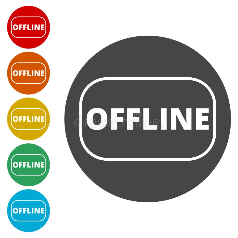 Offline sign, icon, button stock vector. Illustration of offline ...