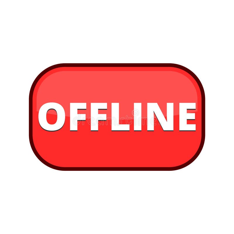 Offline sign, icon, button stock vector. Illustration of reflection ...