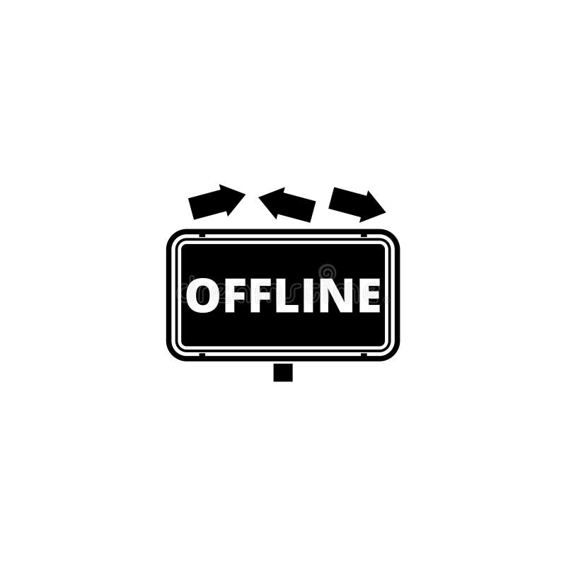 Offline sign, icon, button stock vector. Illustration of right - 177785546