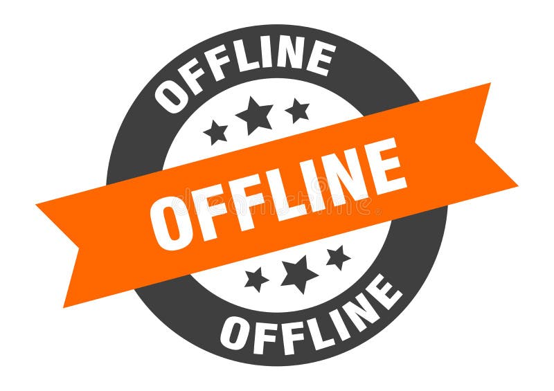 Offline Sign. Offline Round Ribbon Sticker Stock Vector - Illustration ...