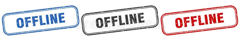 Offline Square Isolated Sign Set. Offline Stamp Stock Vector ...