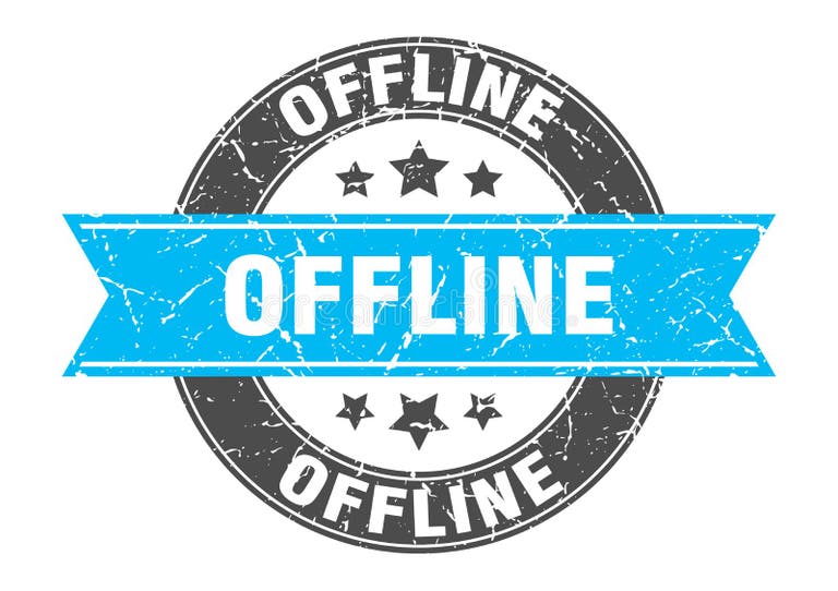 Offline stamp stock vector. Illustration of round, black - 196540617