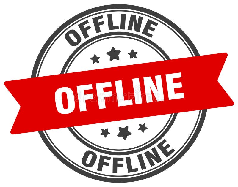 Offline Stamp. Offline Label on Transparent Background. Round Sign ...