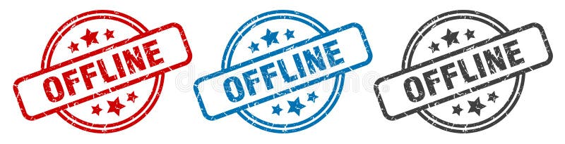 Offline Stamp. Offline Round Isolated Sign Stock Vector - Illustration ...