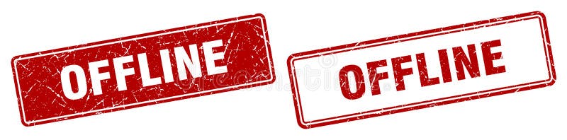 Offline Stamp Set. Offline Square Grunge Sign Stock Vector ...