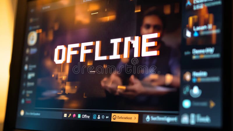 Offline Status Screen Gamer Computer Background Stock Video - Video of ...