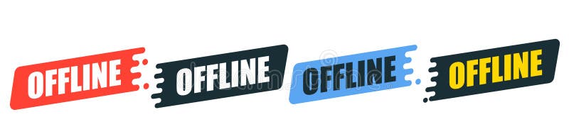 OFFLINE Text on Modern Emblem. Designed White Caption on Colourful ...