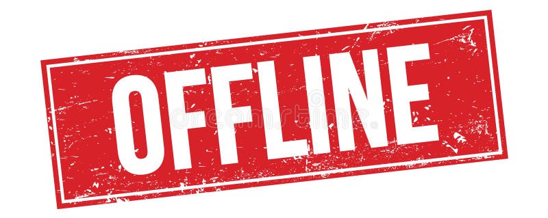 OFFLINE Text on Red Grungy Rectangle Stamp Stock Illustration ...