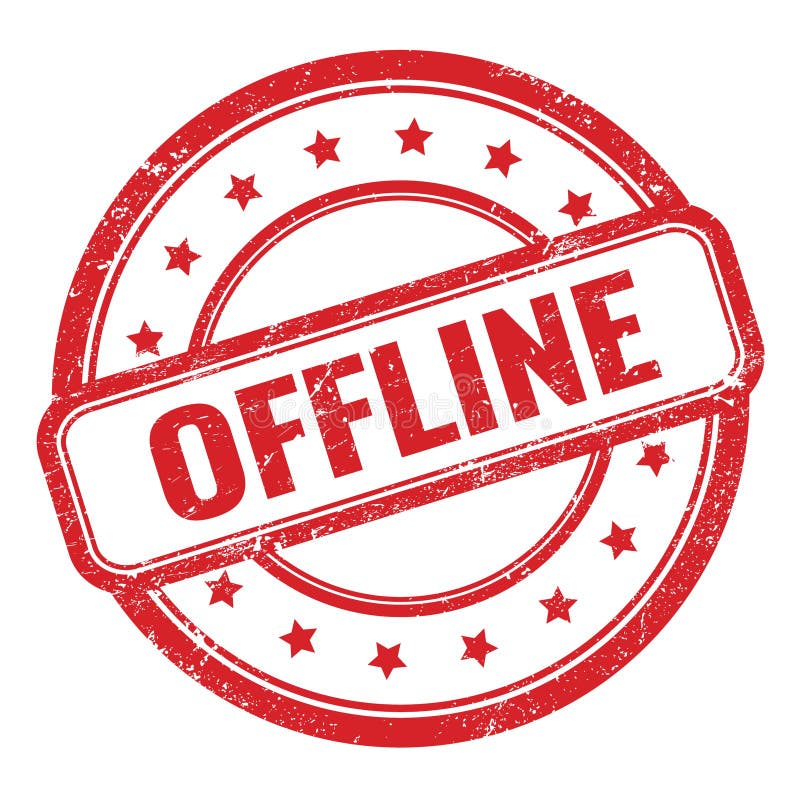 OFFLINE Text on Red Grungy Vintage Round Stamp Stock Illustration ...