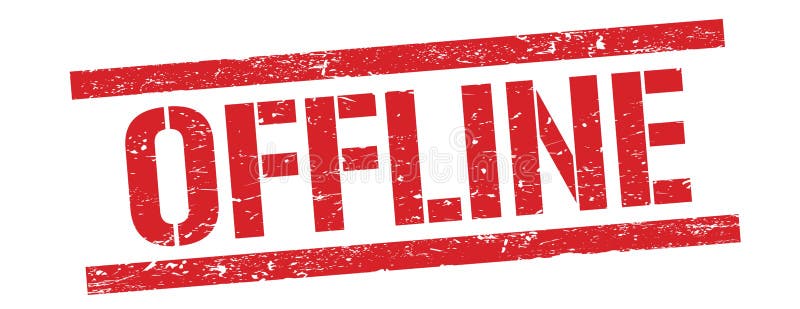 OFFLINE Text on Red Vintage Lines Stamp Stock Illustration ...