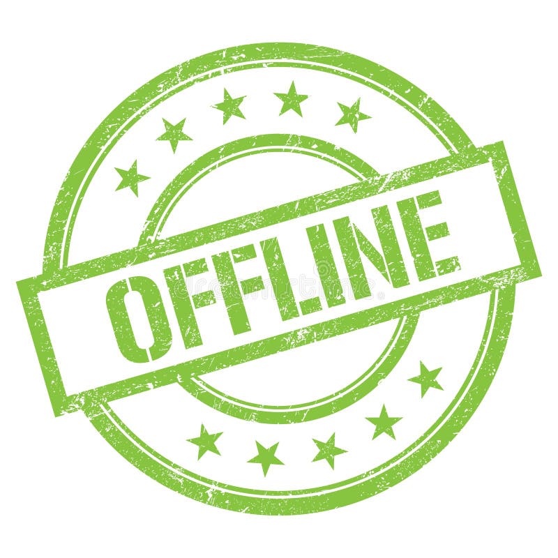 OFFLINE Text Written on Green Vintage Stamp Stock Illustration ...