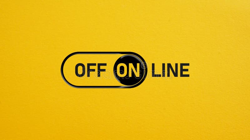 Offline To Online Switch is Shown Using the Text and Switcher Stock ...