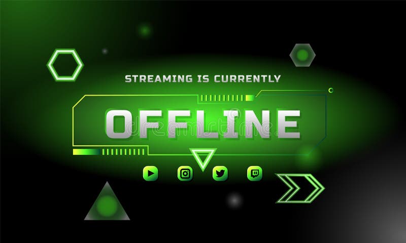 Offline Twitch Banner Gamer Style Vector Stock Vector - Illustration of ...