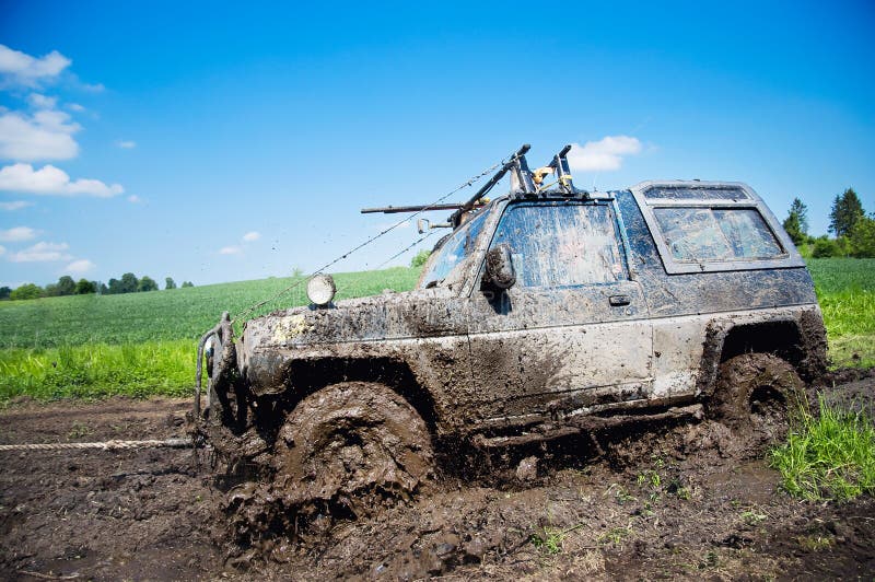 4x4 Stuck in the Mud at Sunset, NV, US Stock Photo - Image of west ...
