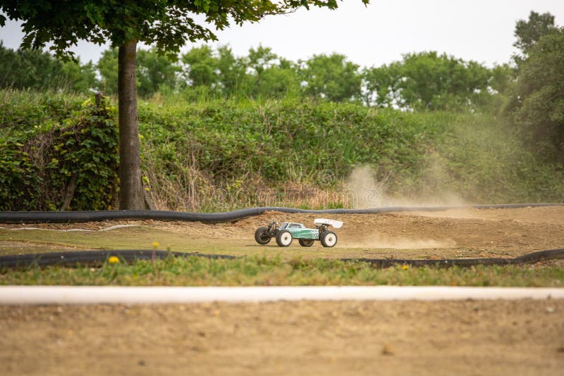 Offroad RC Buggy Driving on an Outdoor Dirt Track Stock Image - Image ...