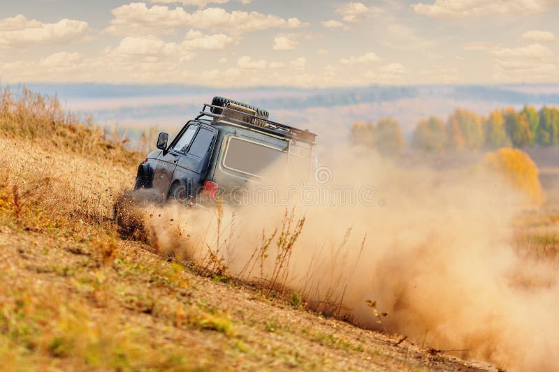 Offroad Vehicle on Rally Competition Stock Photo - Image of rough, fast ...