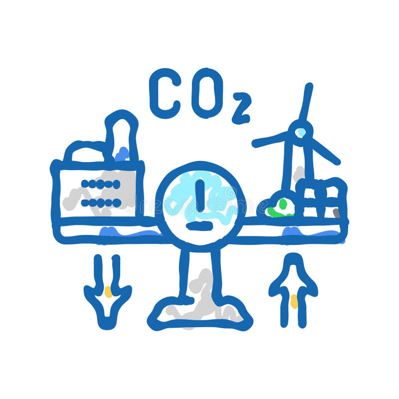 Offset Carbon Icon Doodle Illustration Stock Illustration ...