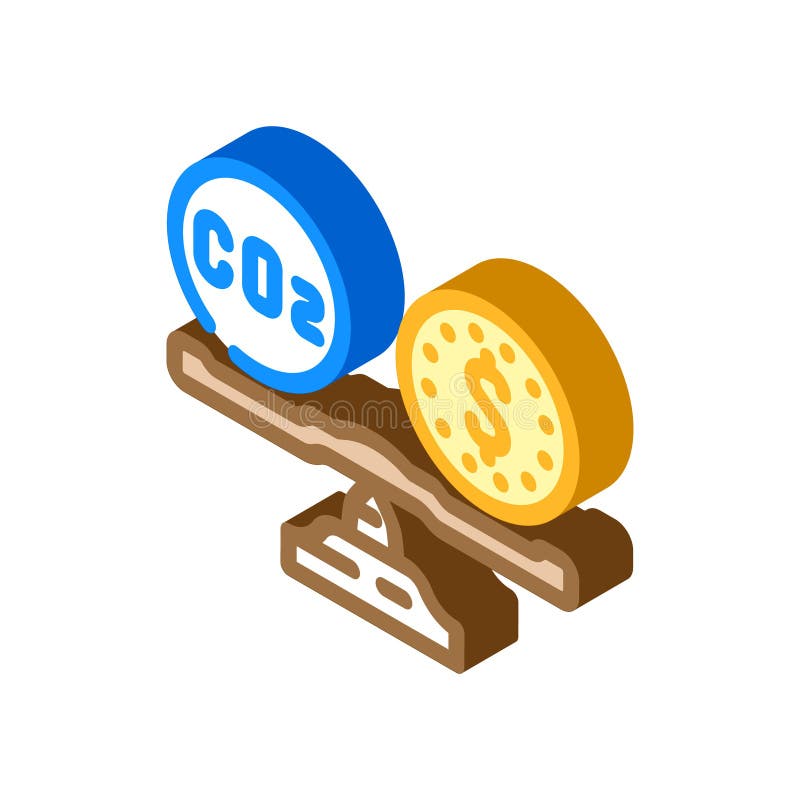 Offset Carbon Isometric Icon Vector Illustration Stock Vector ...