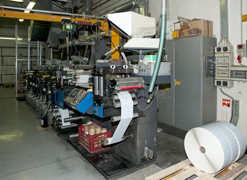 Offset/flexo Press for Labels Stock Image - Image of machine, finishes ...