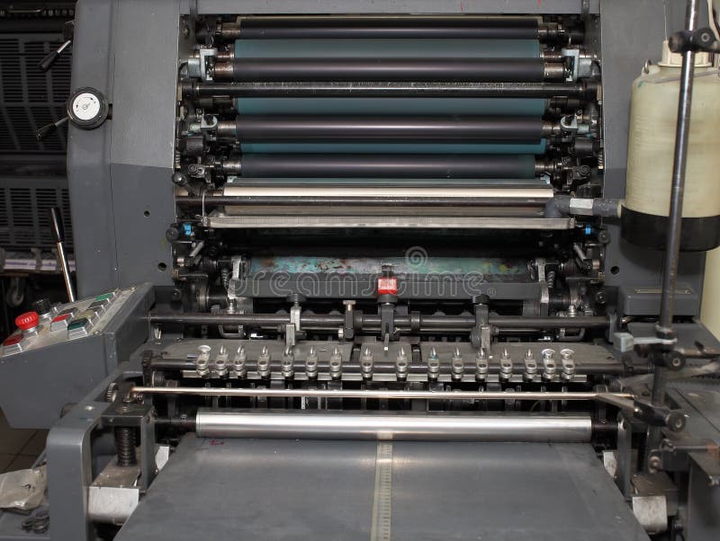 Offset Heavy Printing Machine As an Industrial Background Stock Image ...