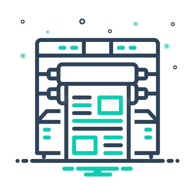 Mix Icon for Offset, Book and Machine Stock Vector - Illustration of ...