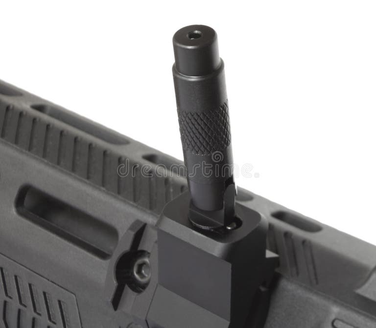 AR-15 Front Sight Adjustment Stock Image - Image of sight, white: 194768493