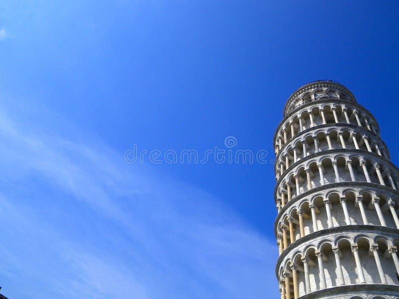 Offset Leaning Tower of Pisa with Sky and Clouds Stock Image - Image of ...